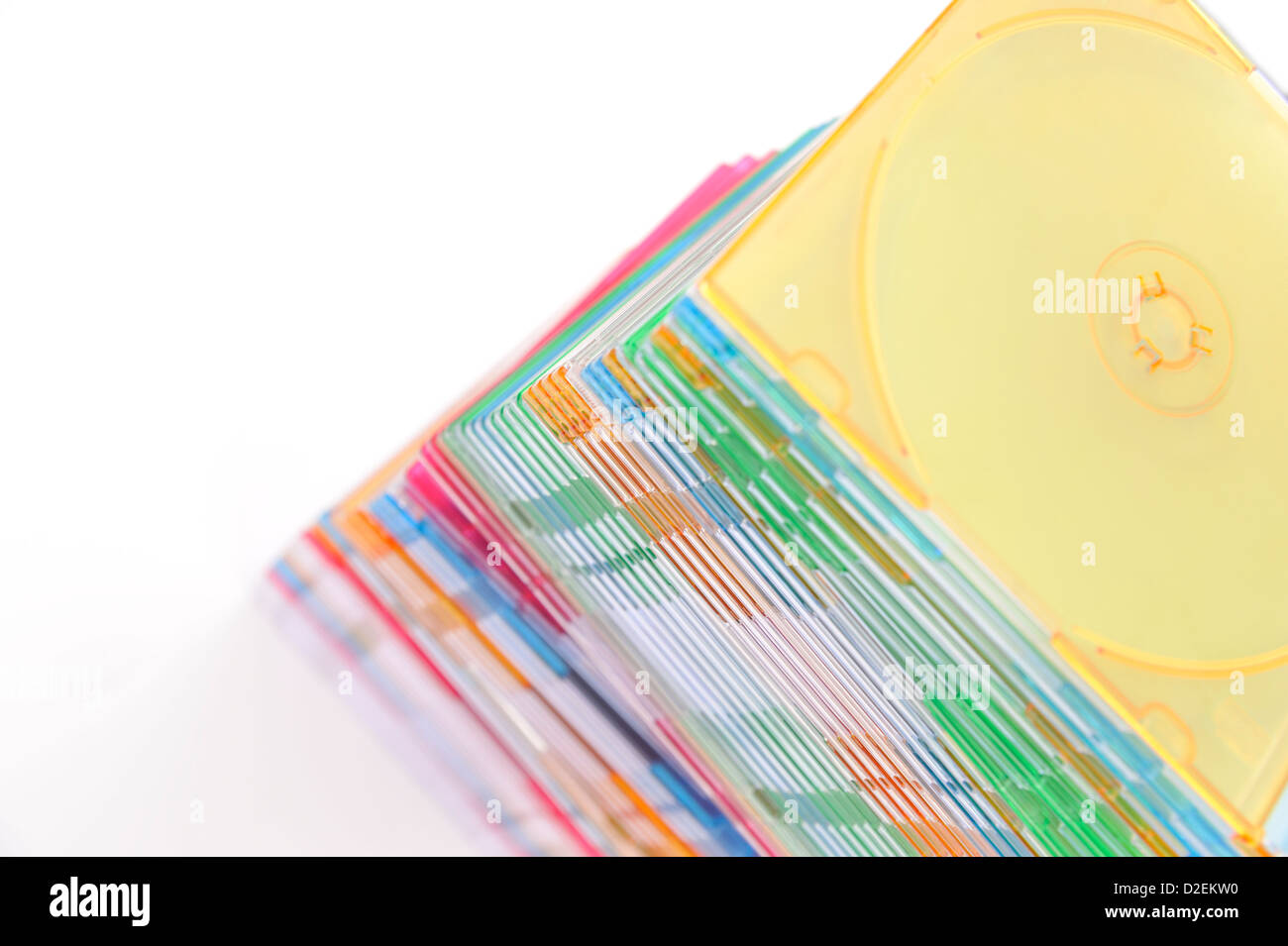 Stack of disks isolated on white background , high angle view Stock ...