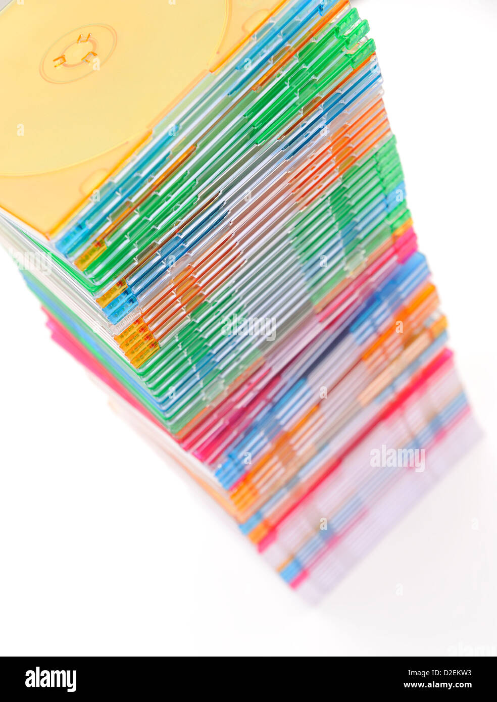 Stack of disks isolated on white background , high angle view Stock ...