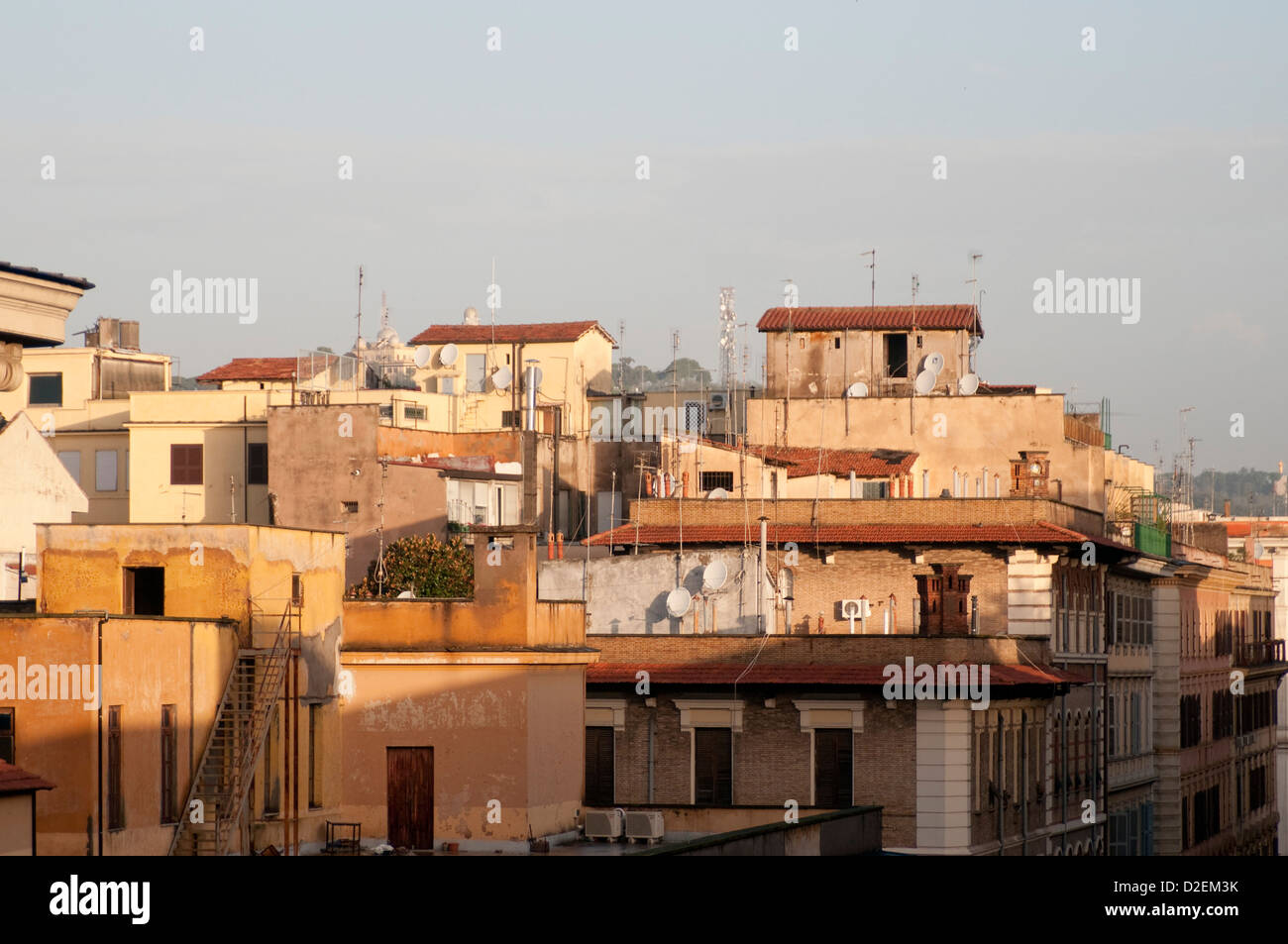 Roof tops buildings in Rome, Italy. Residence of the Pope Stock Photo ...