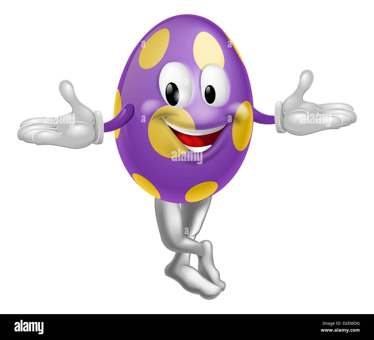 An illustration of a happy fun cartoon Easter egg mascot character ...