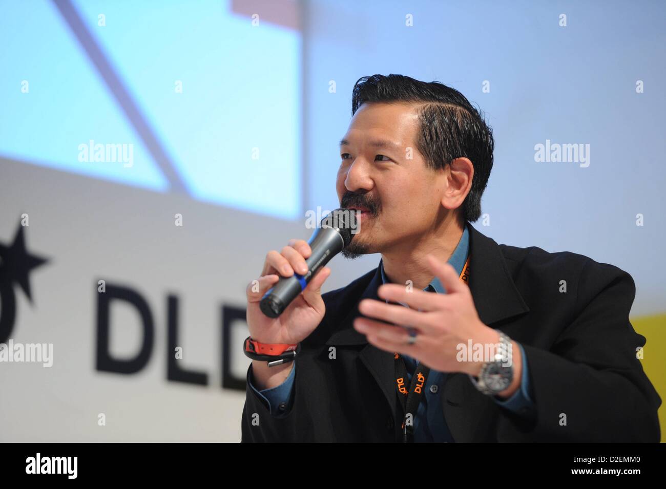 MUNICH/GERMANY - JANUARY 21: David Liu speaks on the podium during the ...