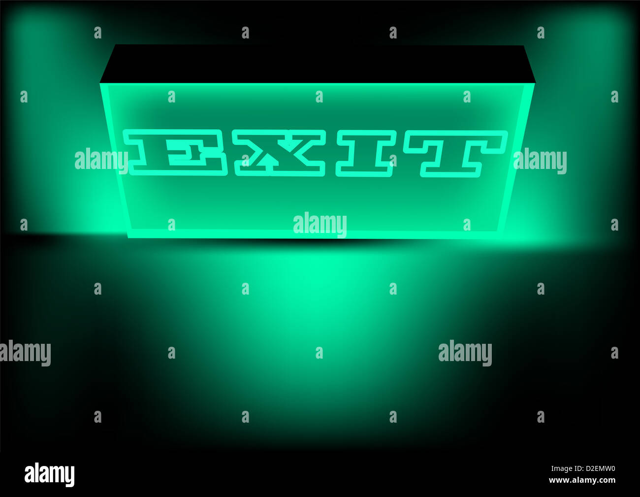 Fluorescent exit sign hi-res stock photography and images - Alamy