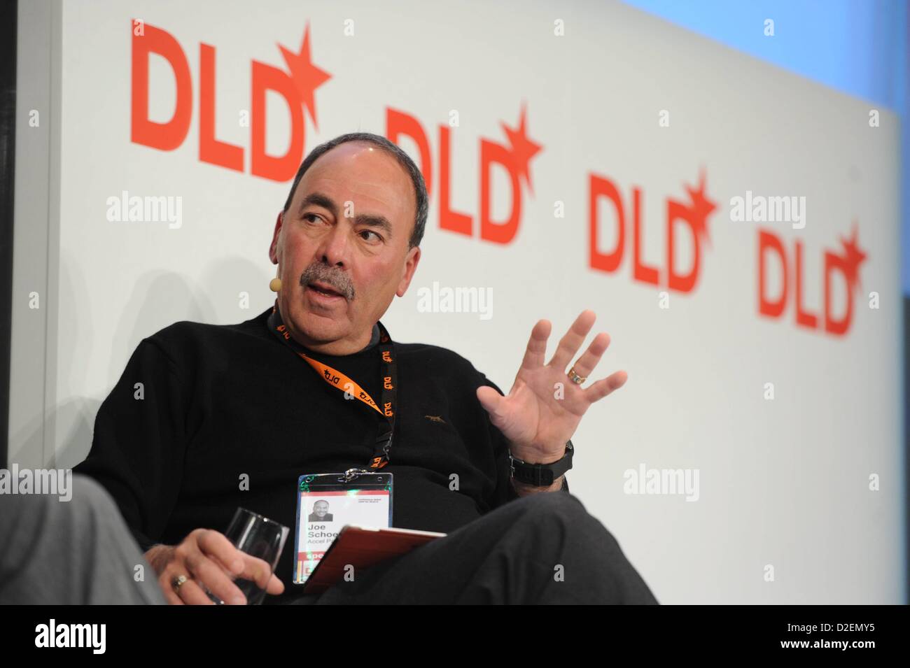 MUNICH/GERMANY - JANUARY 21: Joe Schoendorf (ACCEL) gestures on the ...