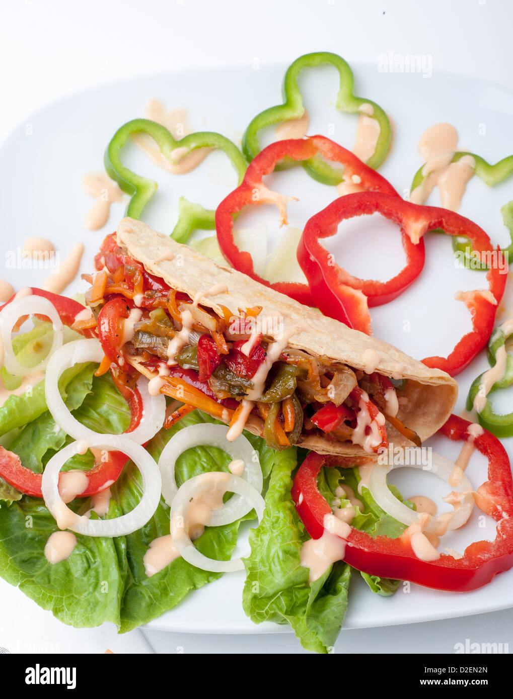 Vegetable Taco sandwich snack Stock Photo - Alamy