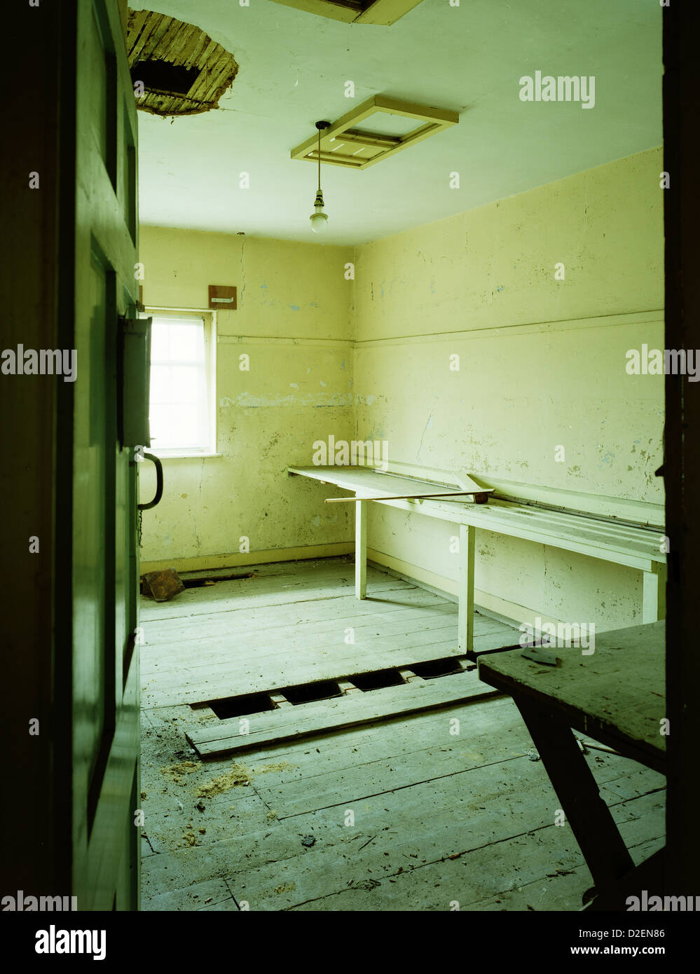Workroom in abandoned hospital workhouse Stock Photo - Alamy