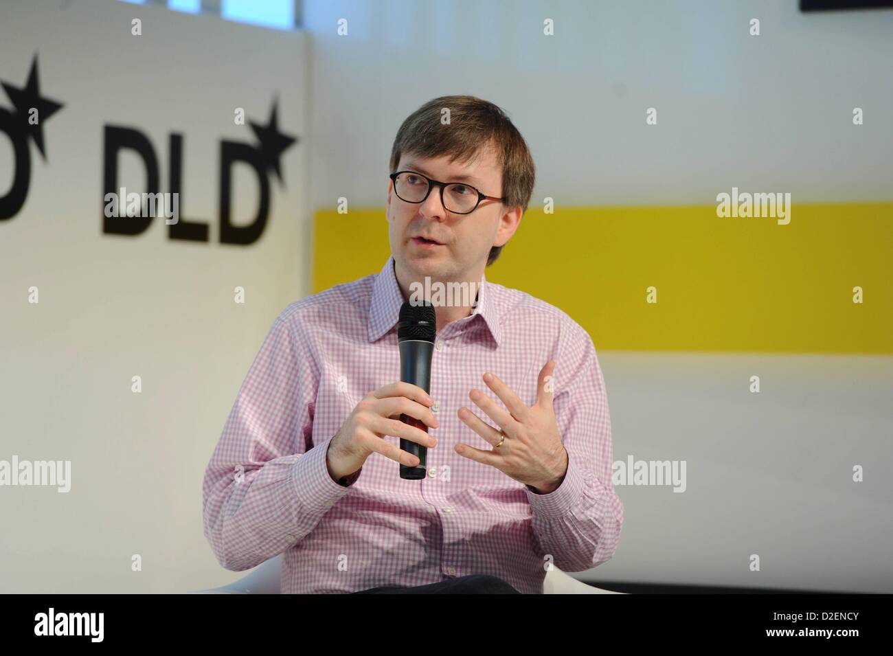 MUNICH/GERMANY - JANUARY 22: Kevin Lynch (Adobe) gestures on the podium ...