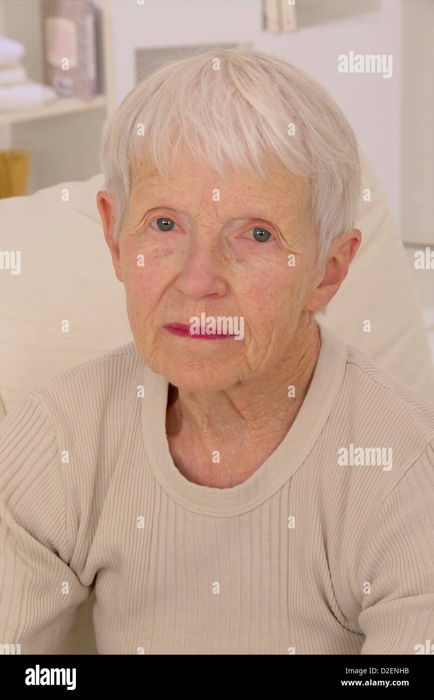 PORTRAIT OF +65 YR-OLD WOMAN Stock Photo - Alamy