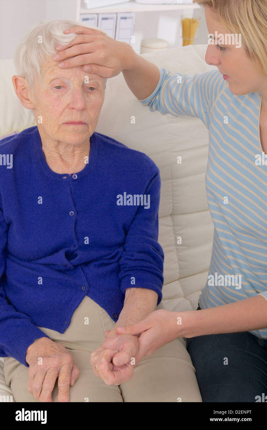 FEVER IN AN ELDERLY PERSON Stock Photo - Alamy