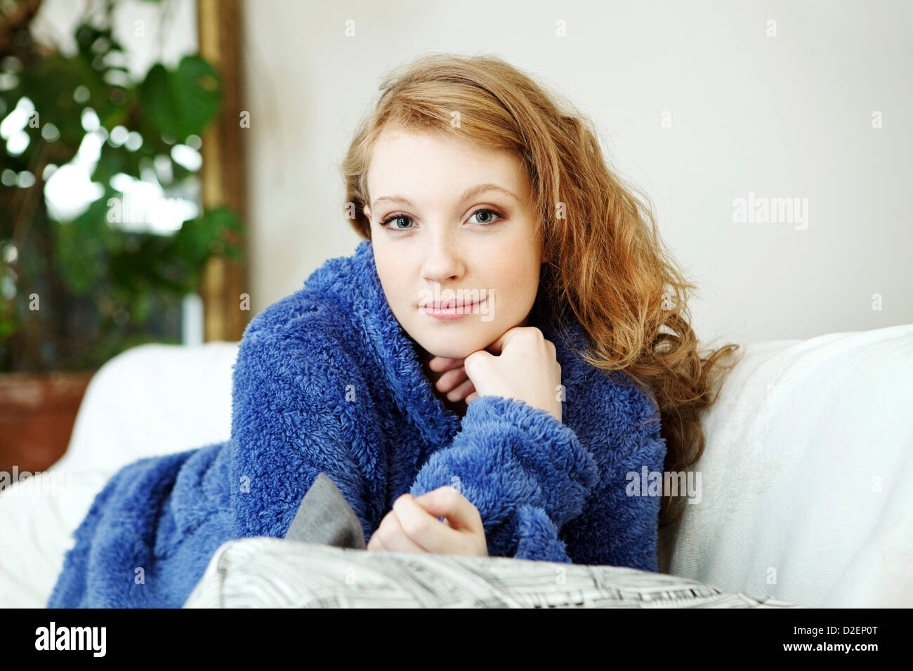 Young woman stretched out in bed hi-res stock photography and images ...