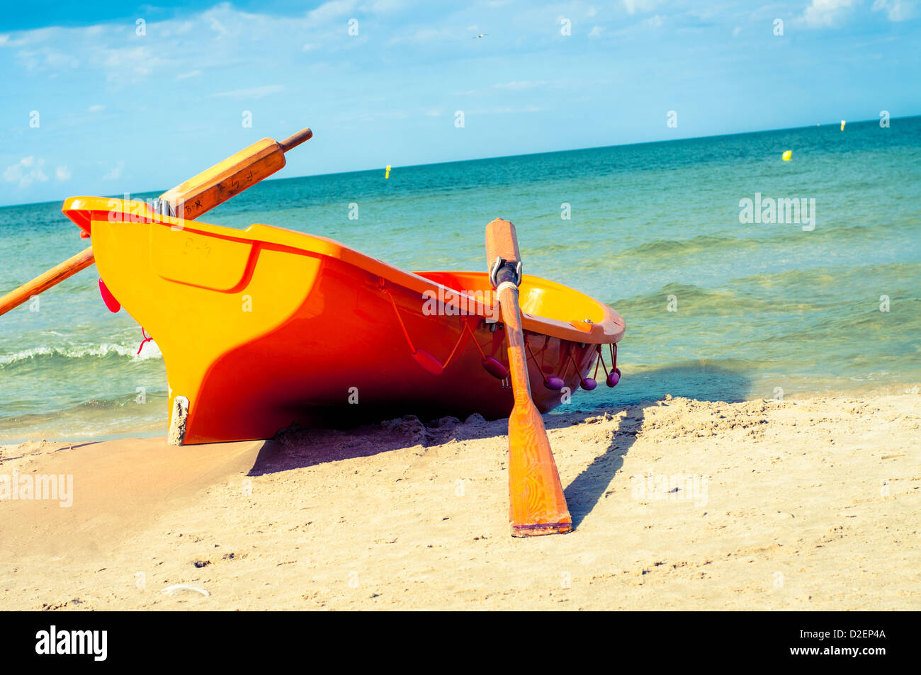 Orange rescue boat hi-res stock photography and images - Alamy