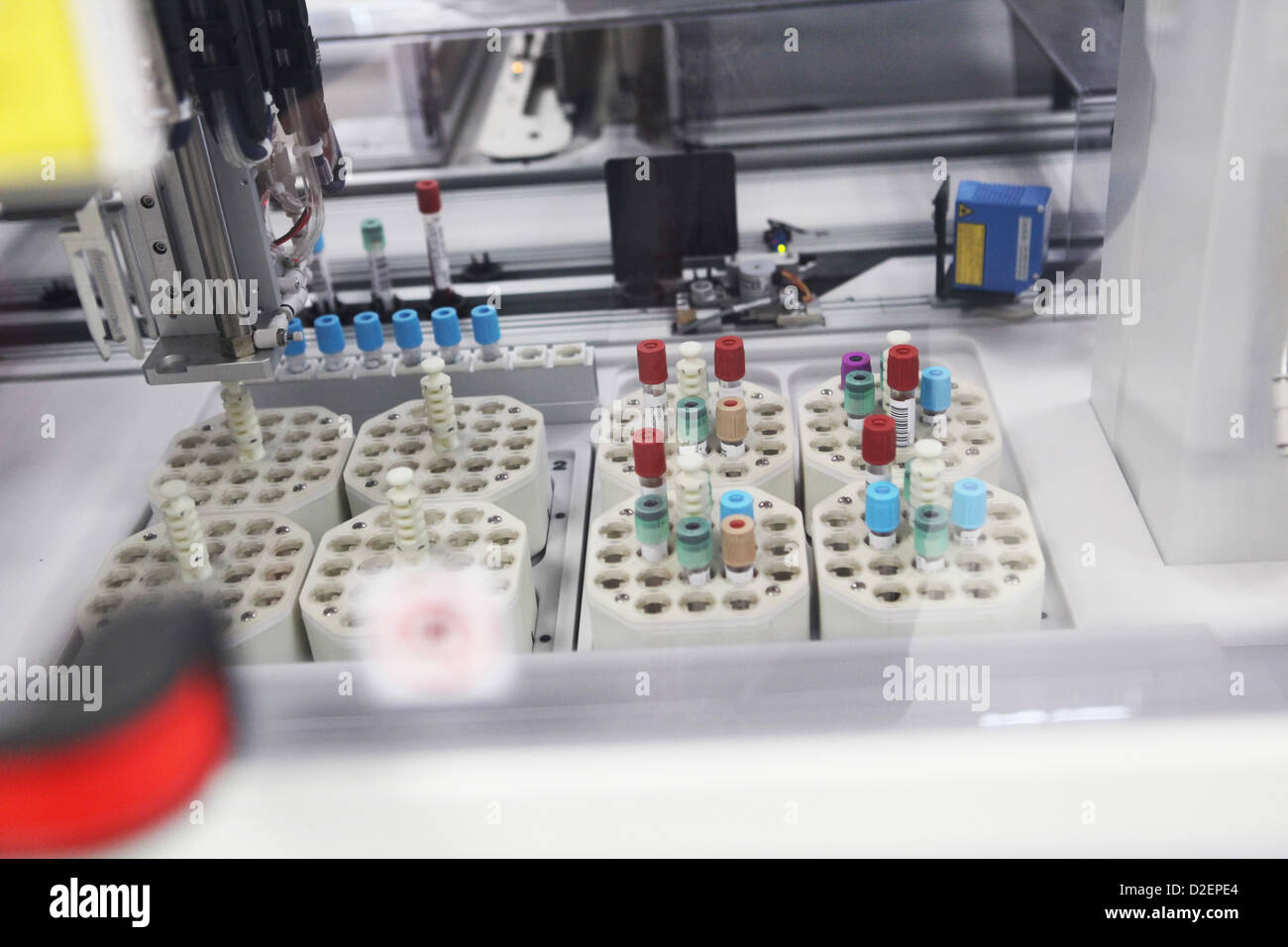 Reportage at Saint Joseph hospital in Paris, France. Medical laboratory ...