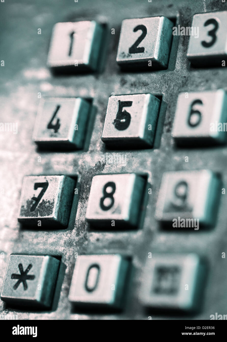 Buttons of an old-style public phone Stock Photo - Alamy
