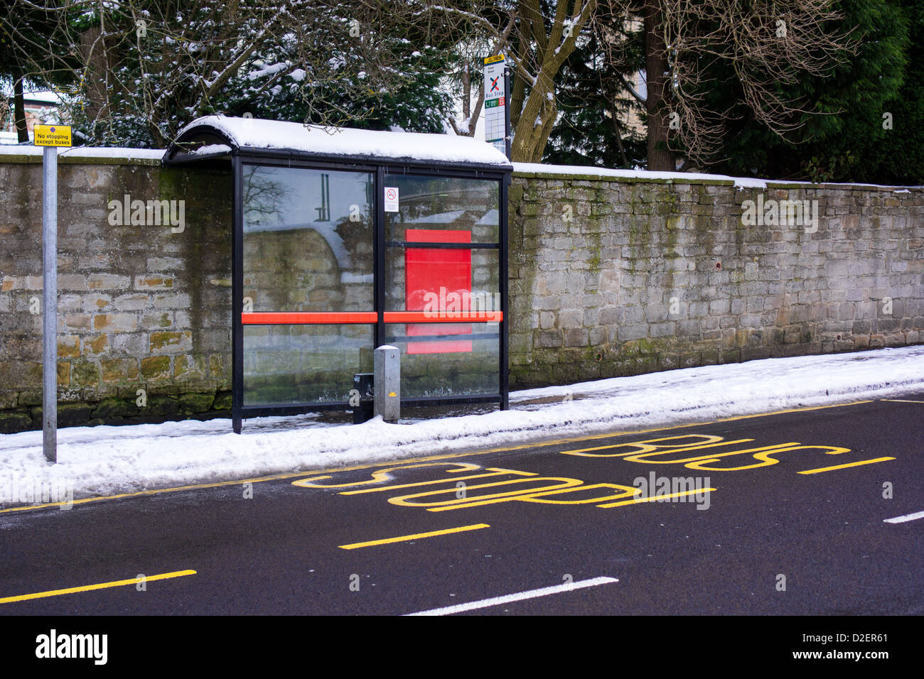 A village bus stop covered in snow in winter Stock Photo - Alamy