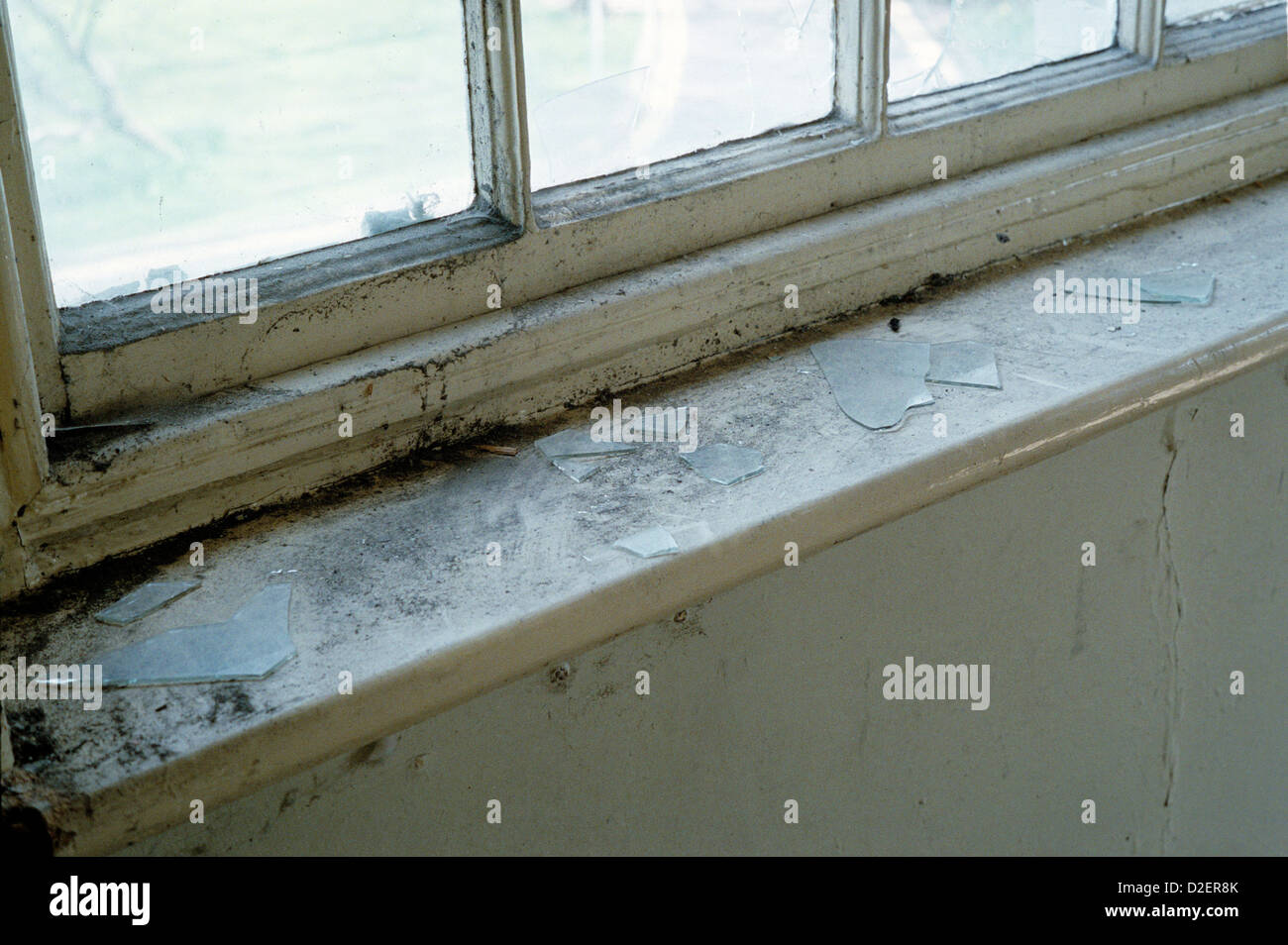 Broken glass on window sill hi-res stock photography and images - Alamy