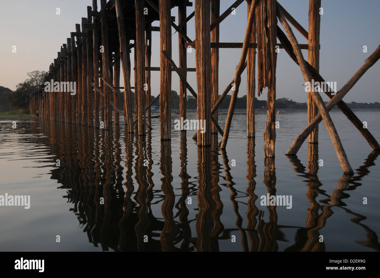 MYANMAR, BURMA, UBEIN BRIDGE AT SUNSET Stock Photo - Alamy