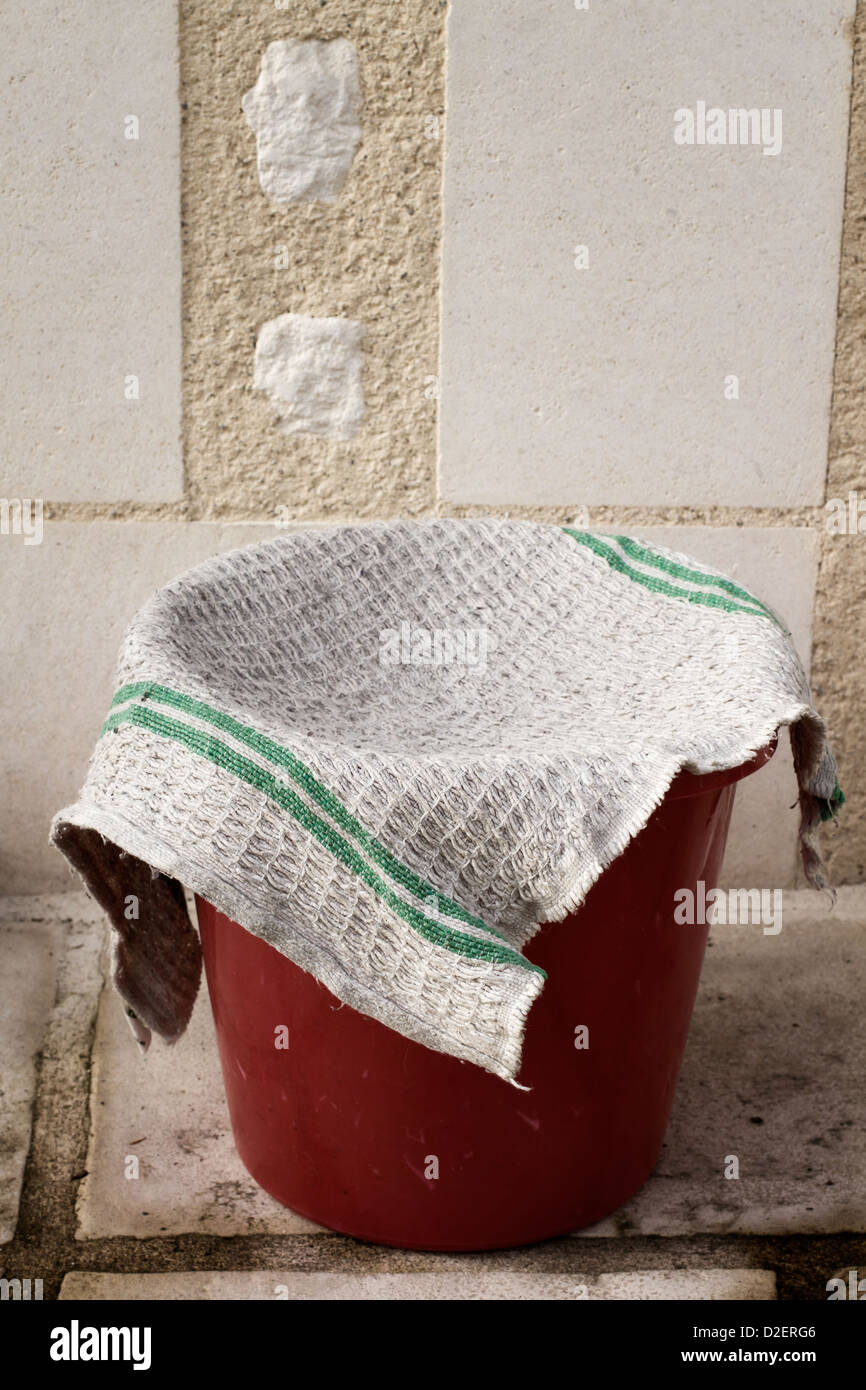 Bucket with rag Stock Photo - Alamy