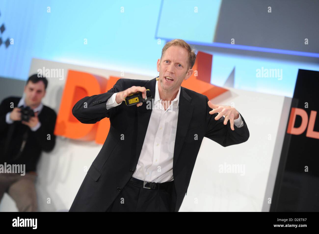 MUNICH/GERMANY - JANUARY 22: Henry Blodget (Business Insider) gestures ...