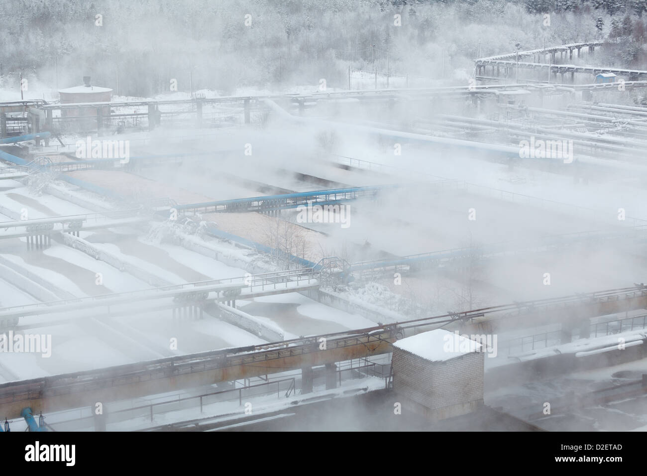 Aeration tanks with evaporation in winter season in water treatment ...