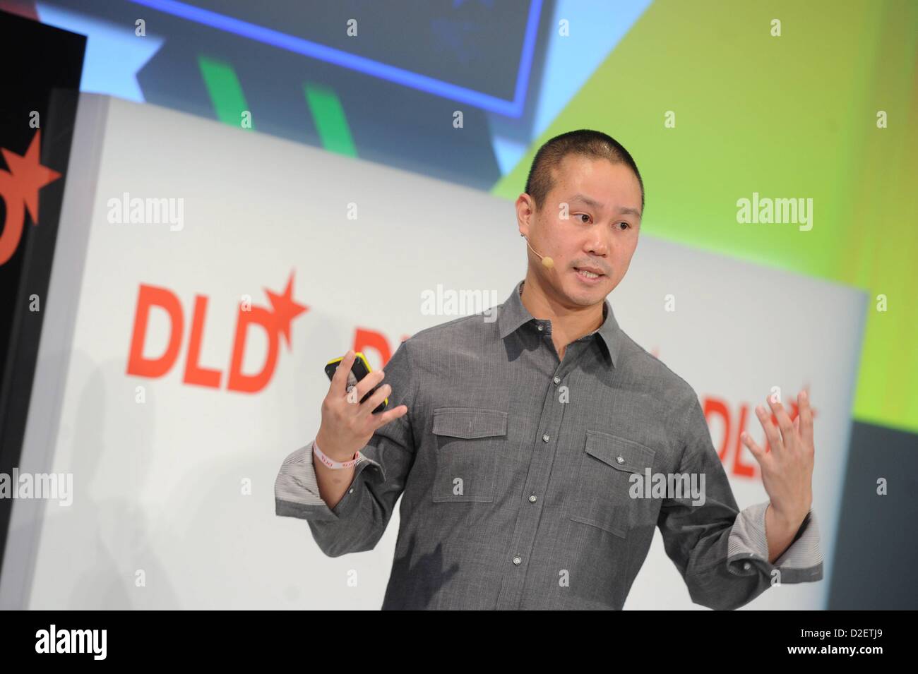 MUNICH/GERMANY - JANUARY 22: Tony Hsieh (Zappos.com) gestures on the ...