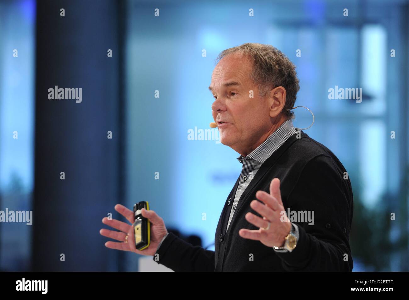 MUNICH/GERMANY - JANUARY 22: Don Tapscott (Moxie Insight) gestures on ...