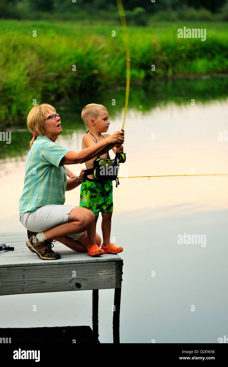 Boys fishing dock hi-res stock photography and images - Alamy