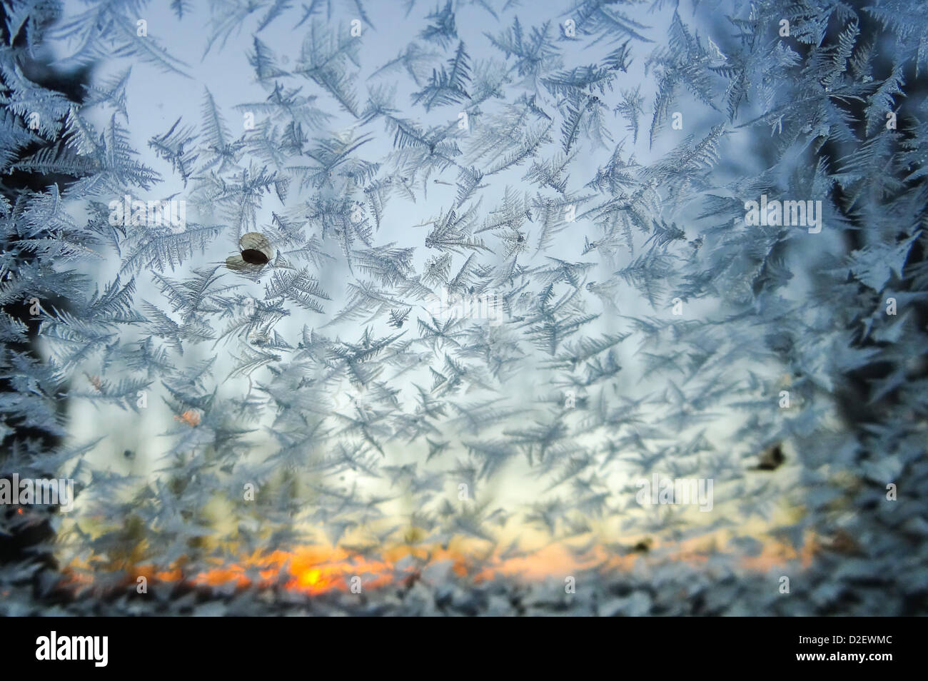 ice crystals on front shield Stock Photo - Alamy