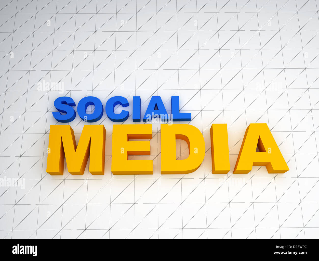 3d social media text on white background Stock Photo - Alamy