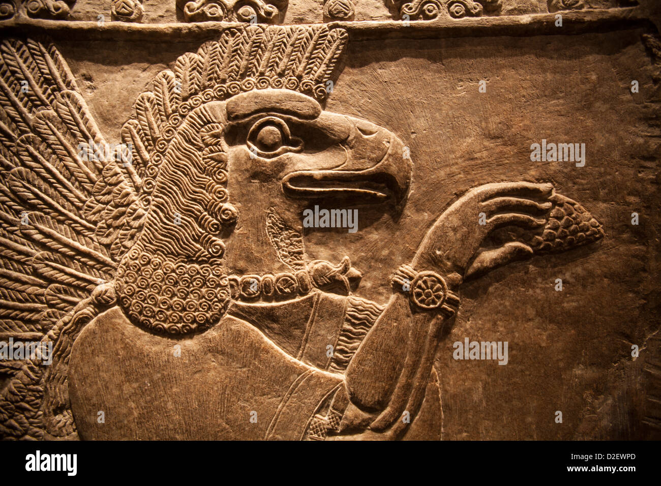 Assyrian relief sculpture of an Eagles head, British Museum, London ...