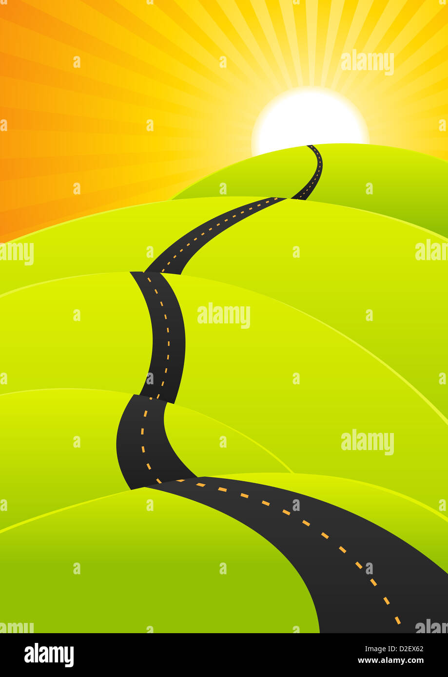 Curved Road Cartoon