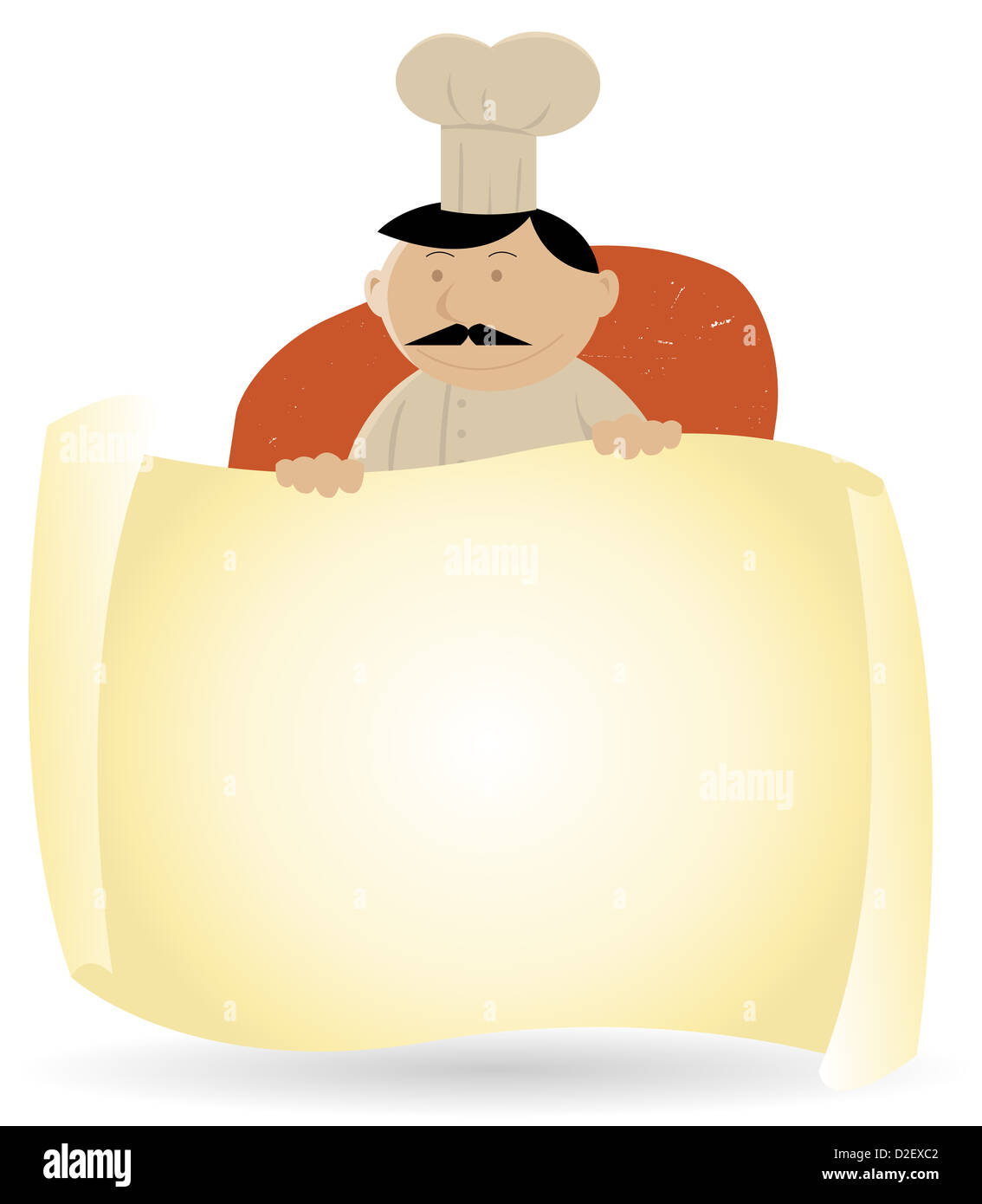 Illustration of a cartoon chef cook menu holding your menu on deluxe ...