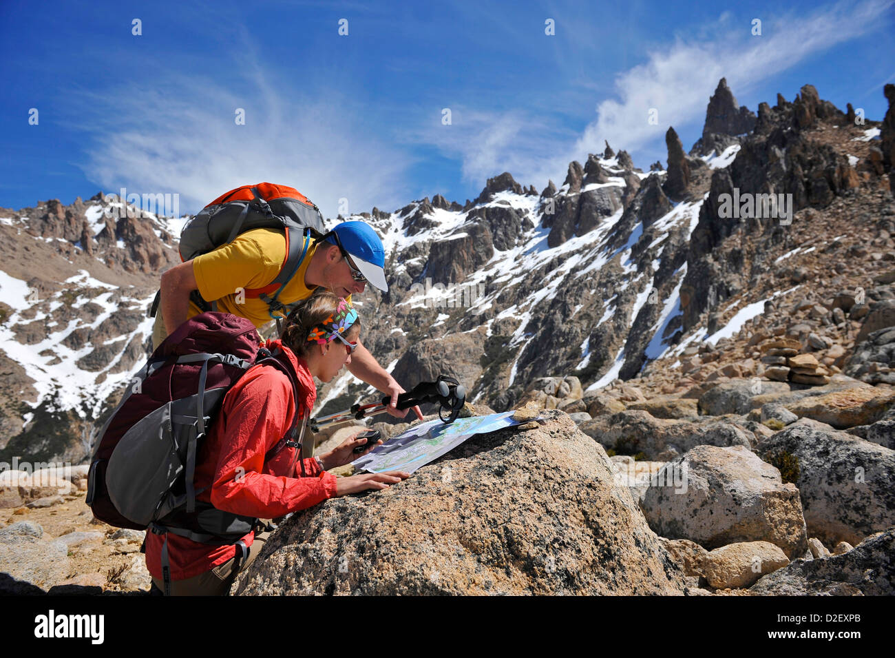 People trekking up mountain side view hi-res stock photography and ...