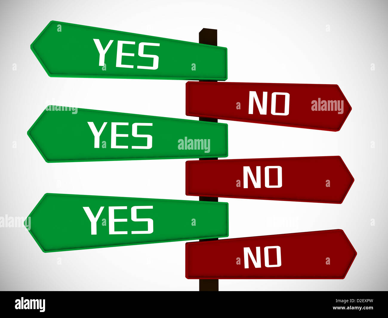 yes or no direction board Stock Photo - Alamy