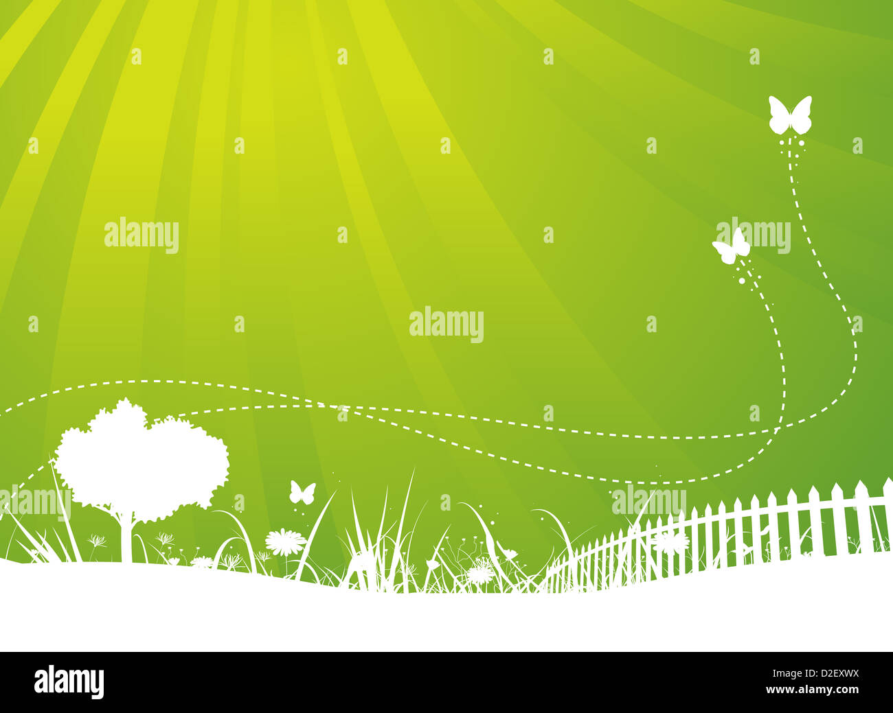Illustration of an abstract garden bi-colored poster background for ...