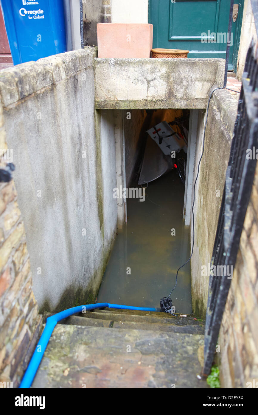 Flooded cellar in Western Road, Oxford after river levels rose ...
