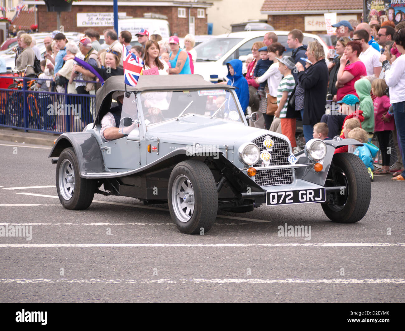 Classic car part of Sutton on Sea carnival parade august 2012 Stock ...