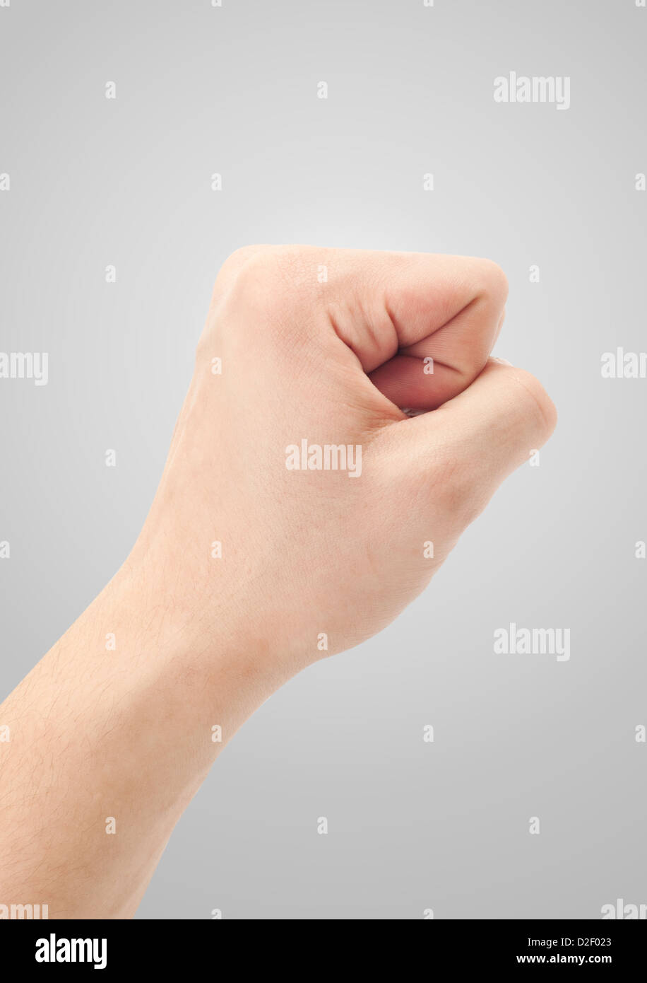 Fist. Gesture of the hand on white background Stock Photo - Alamy
