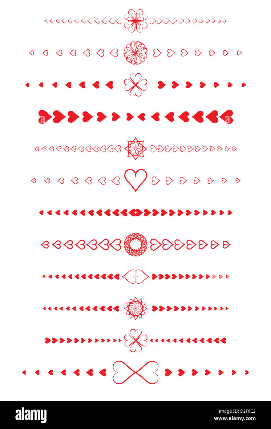 set of page design elements made of valentines Stock Photo - Alamy