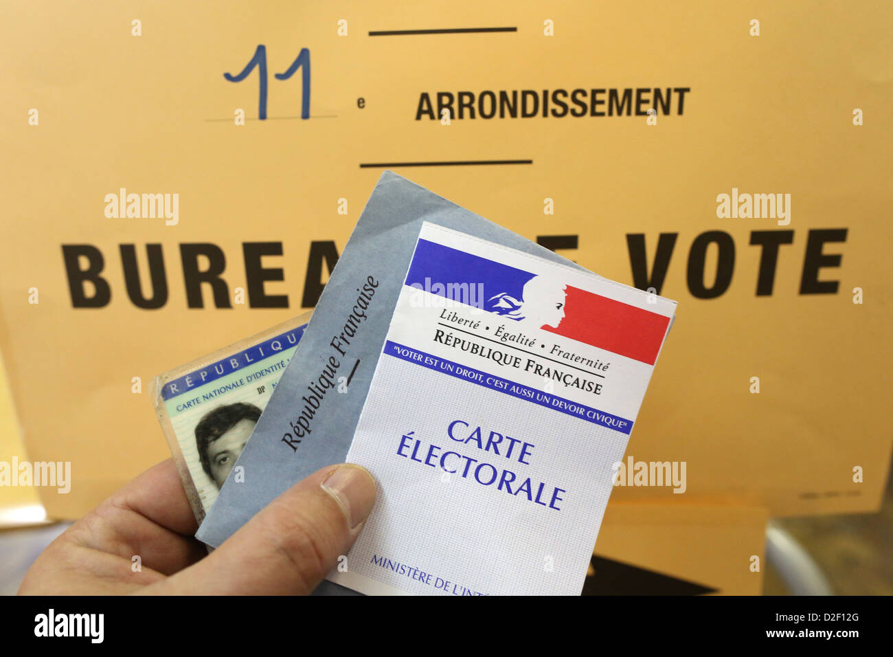 French election. Polling card Paris. France Stock Photo - Alamy