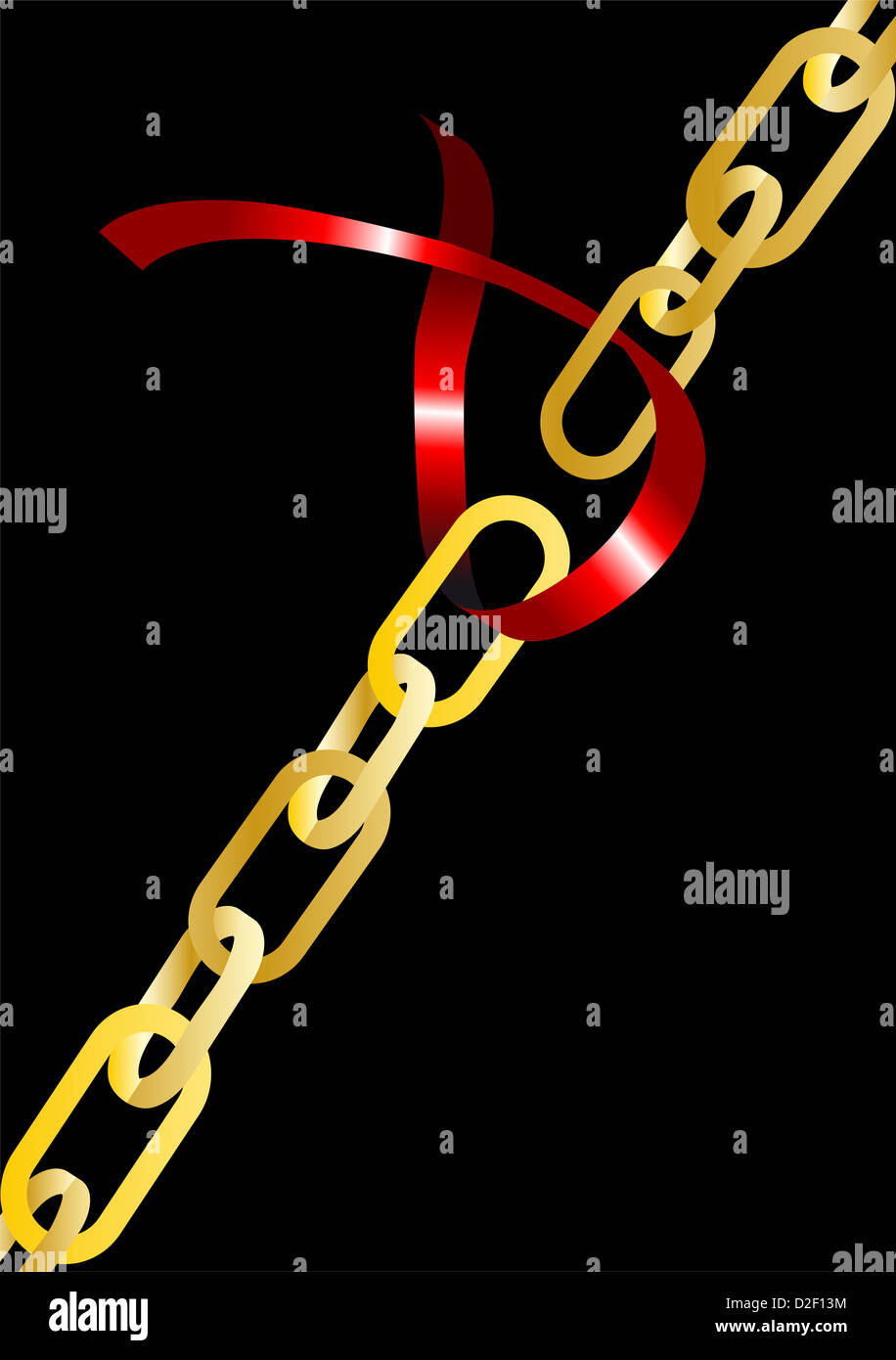 Chain red ribbon hi-res stock photography and images - Alamy