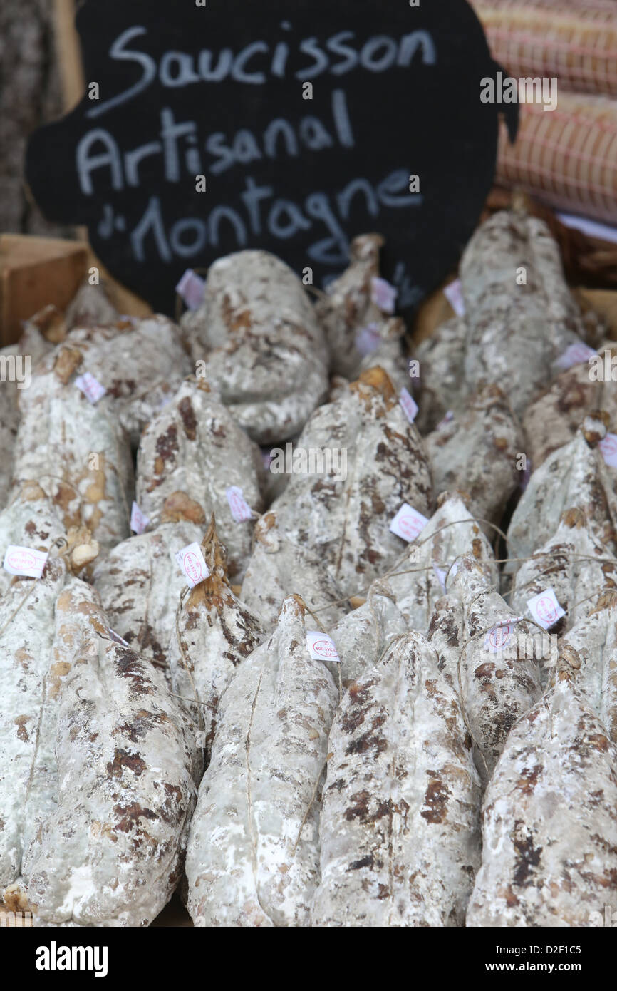 Handmade sausage. France Stock Photo - Alamy