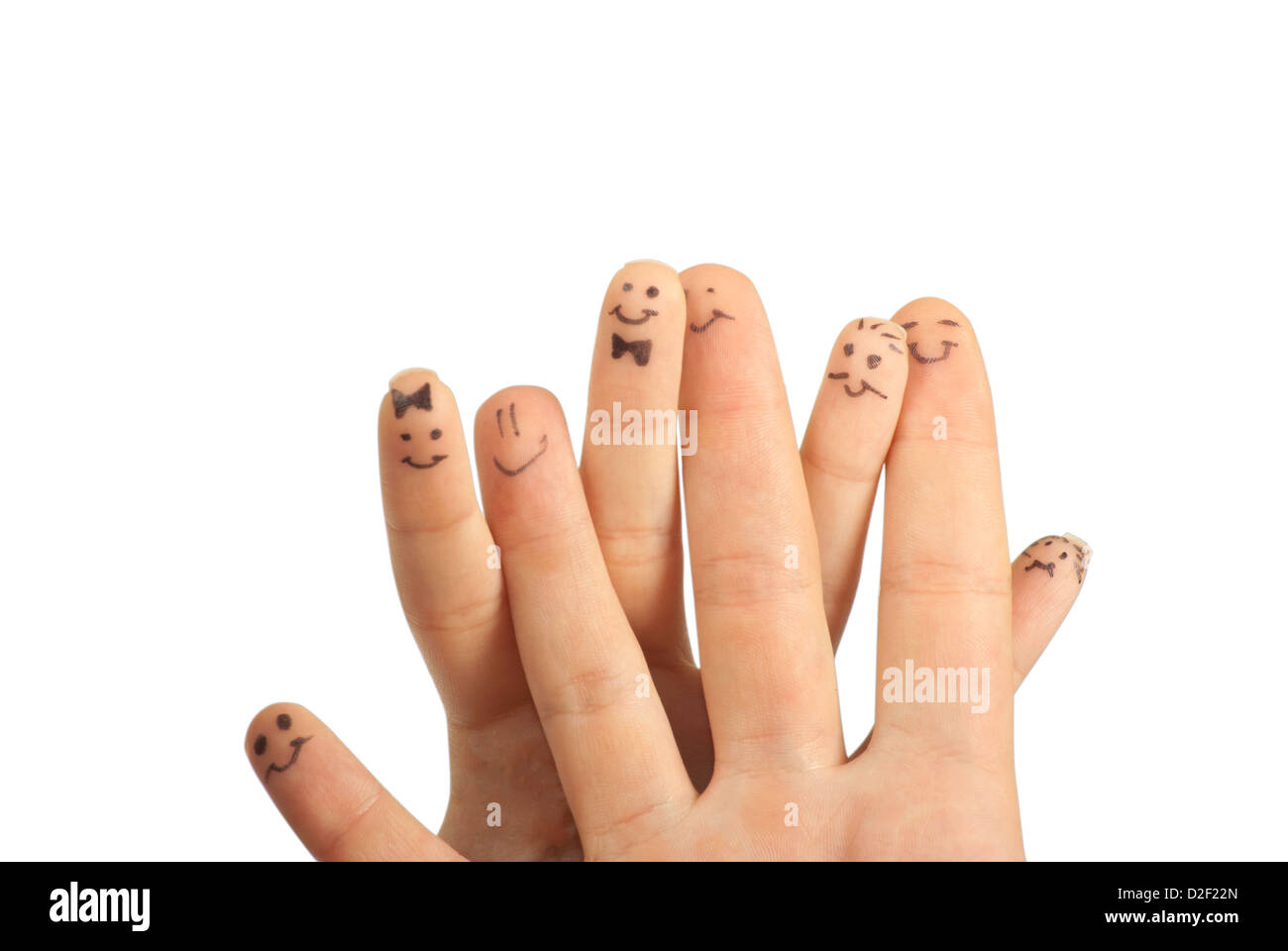 Fingers Smile, with a space for Your text, isolated on white background ...