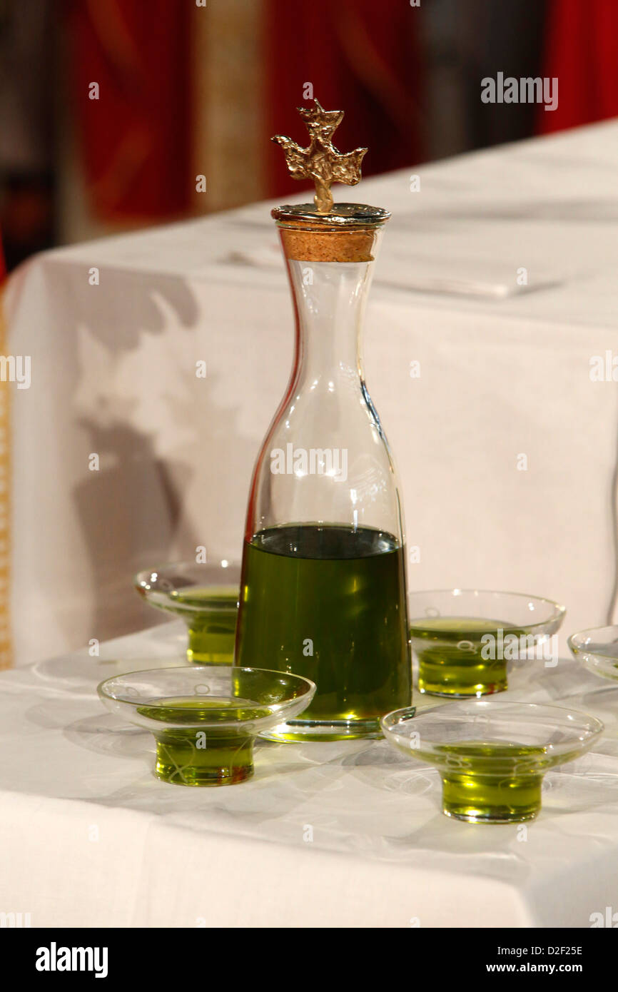 Catholic sacred oil Stock Photo - Alamy