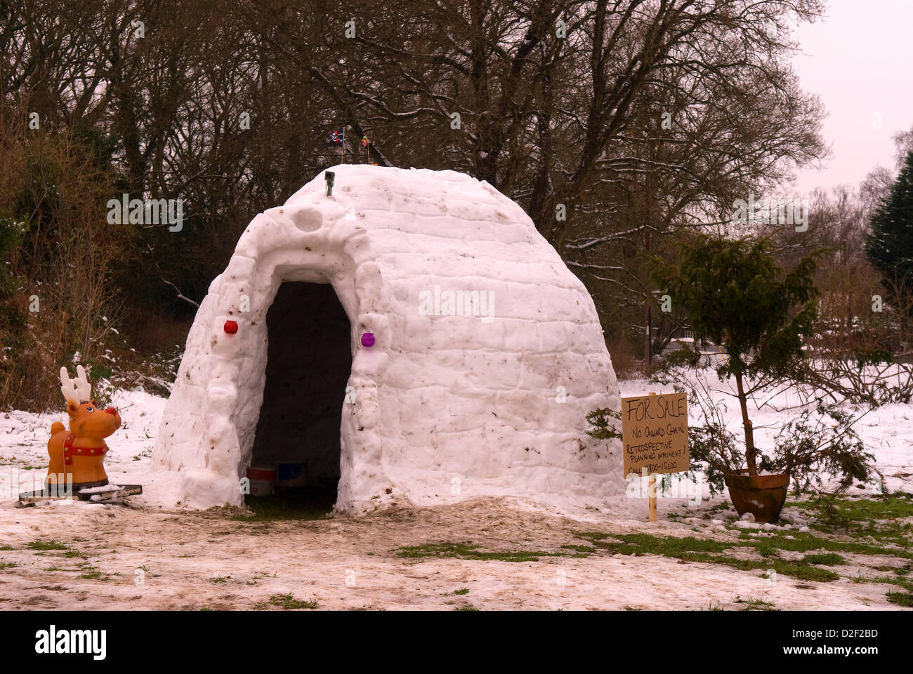 Igloo type house built during the Arctic conditions prevailing across ...