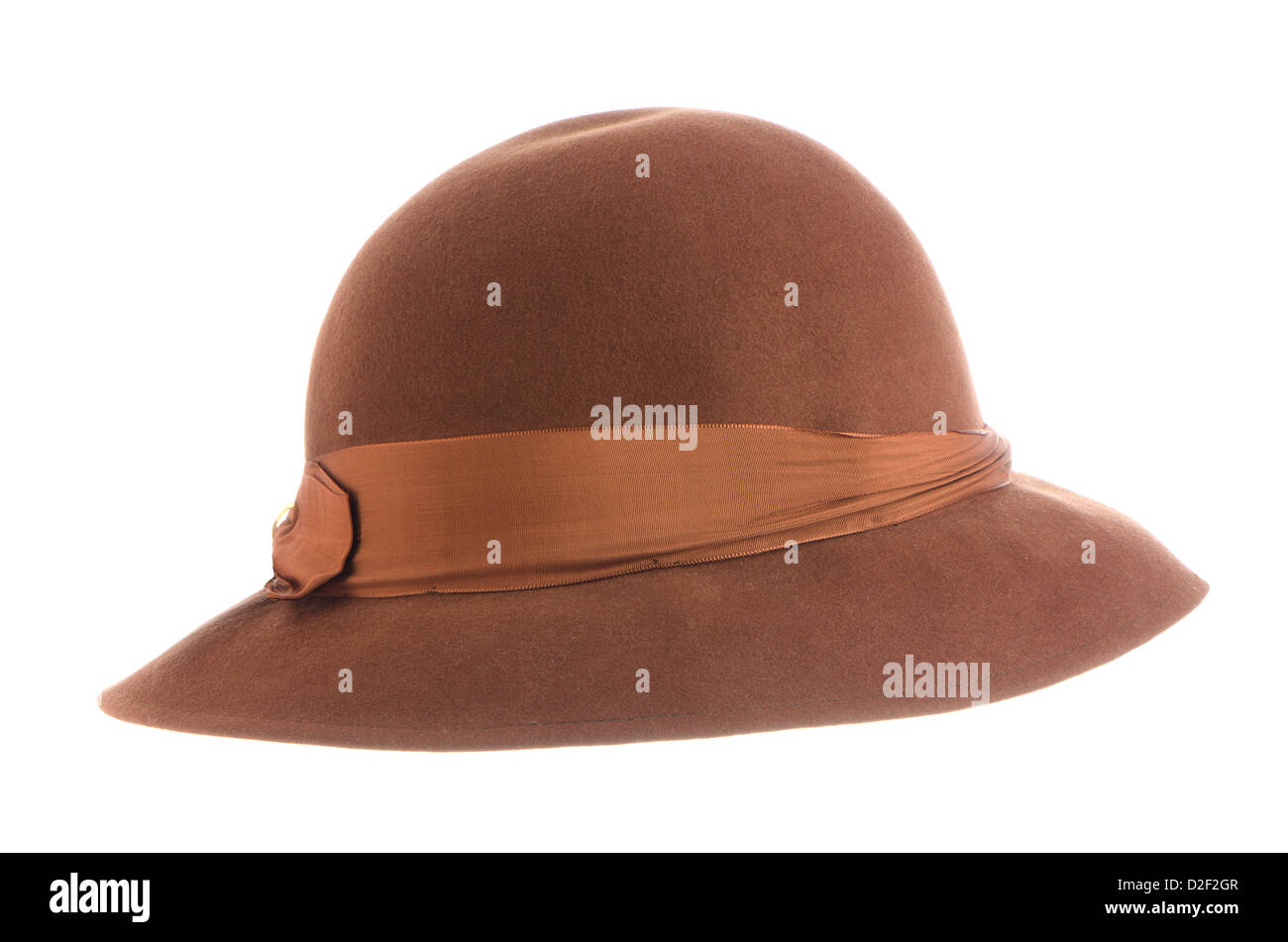Brown vintage hat isolated on white background Stock Photo - Alamy