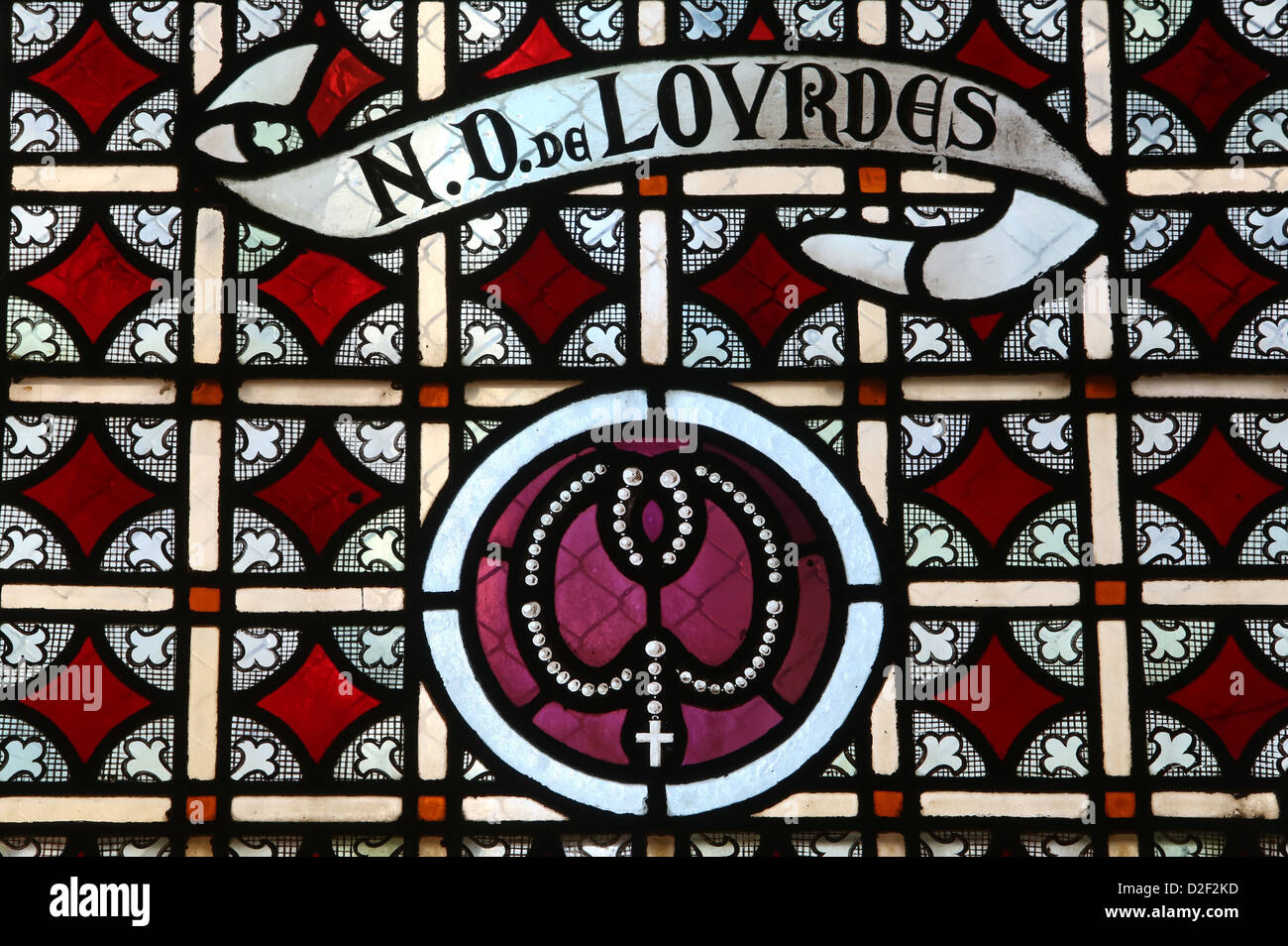 Notre-Dame de Lourdes's symbol : the rosary Paris. France Stock Photo ...