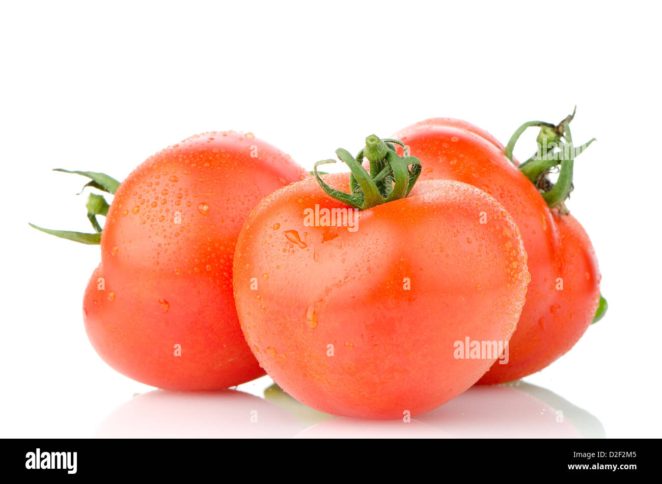 Red ripe tomato vine isolated on white background Stock Photo - Alamy