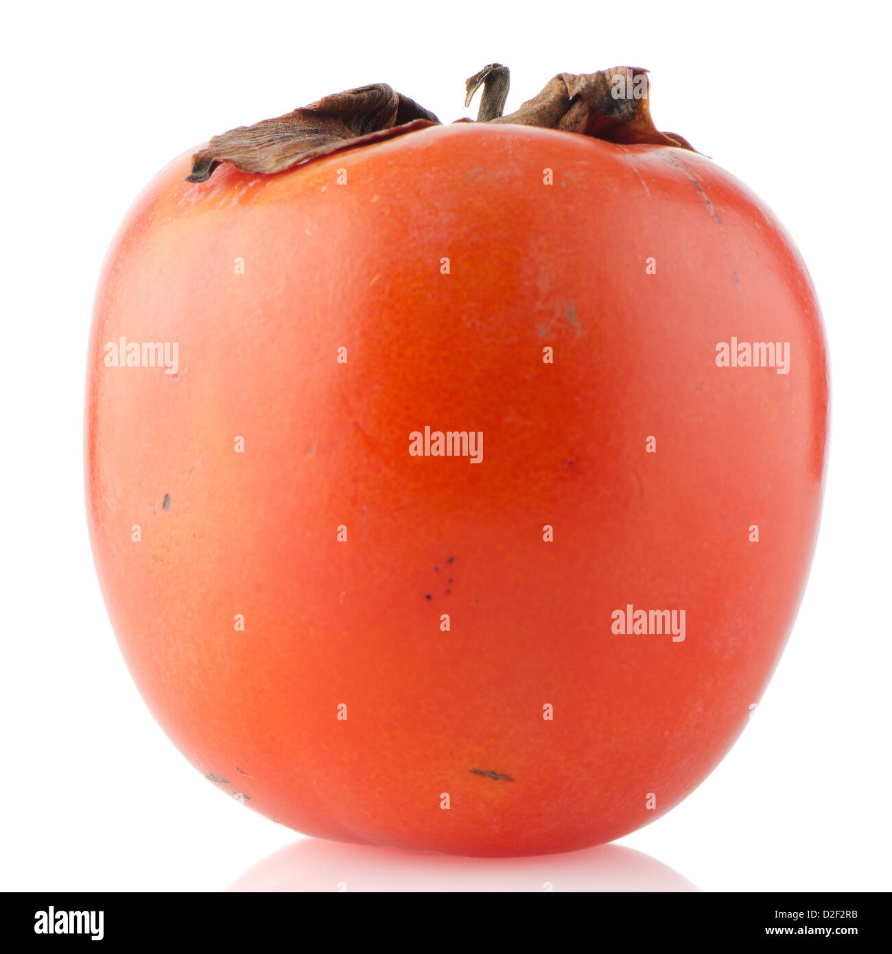 Orange ripe persimmon isolated over white background Stock Photo - Alamy