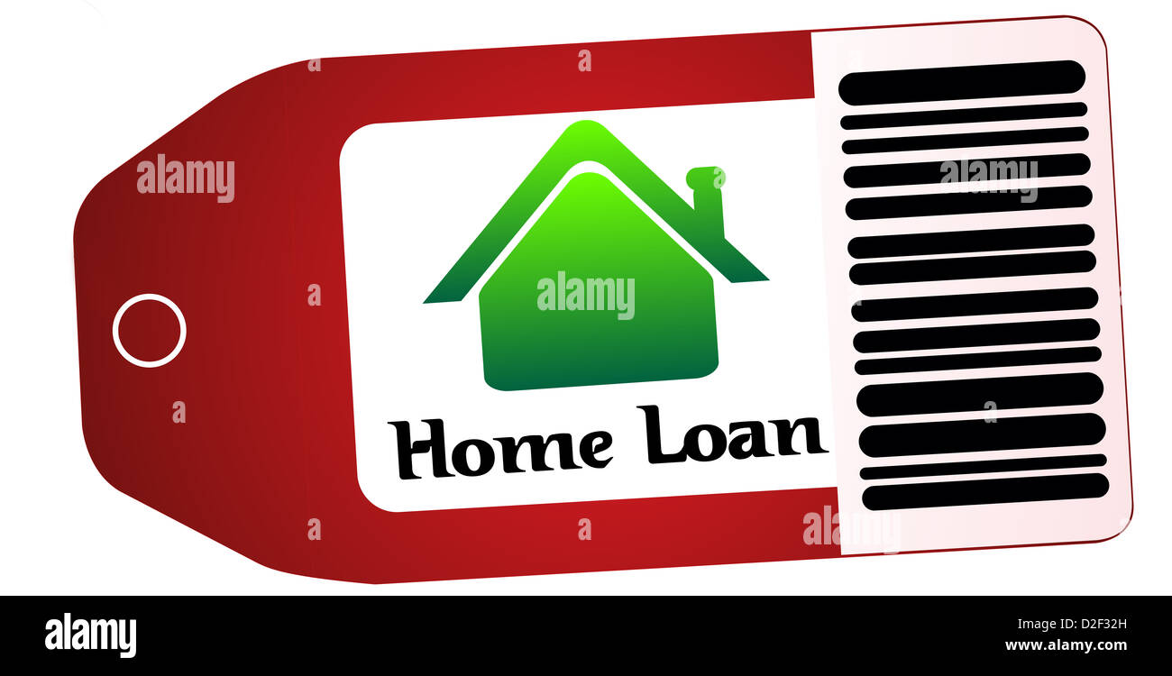 home loan text in red tag Stock Photo - Alamy