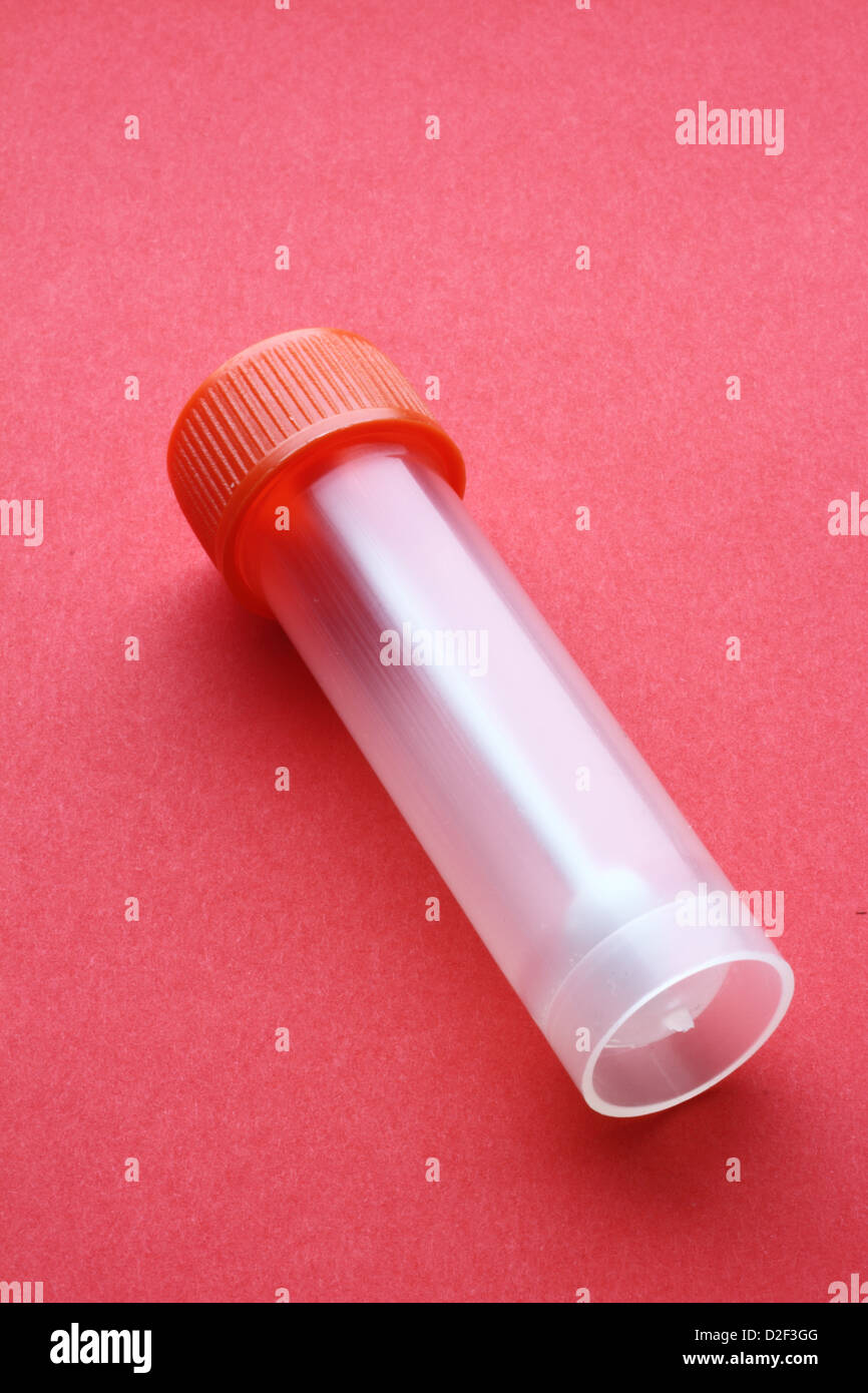 vessel for stool collection on red background Stock Photo - Alamy