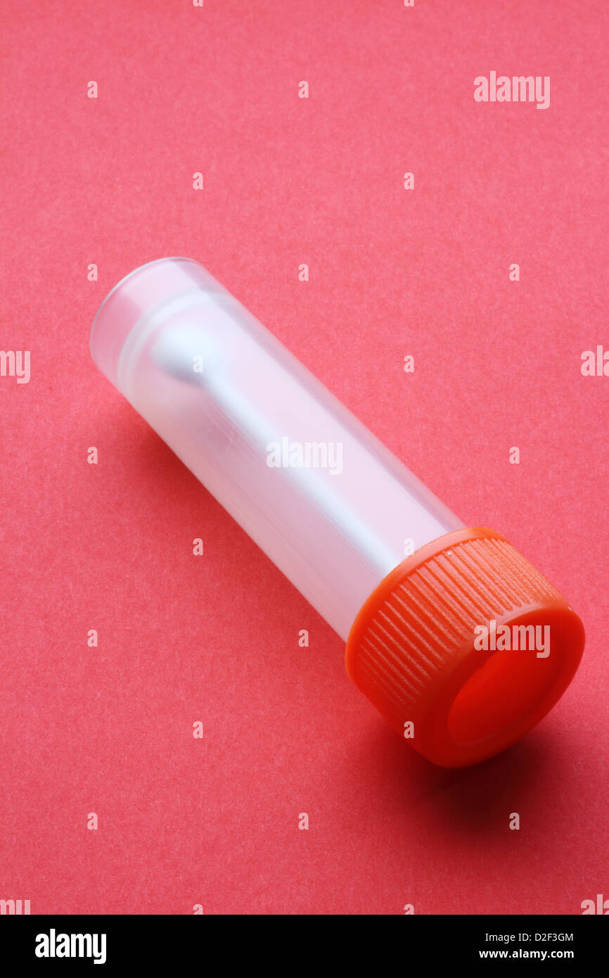 vessel for stool collection on red background Stock Photo - Alamy